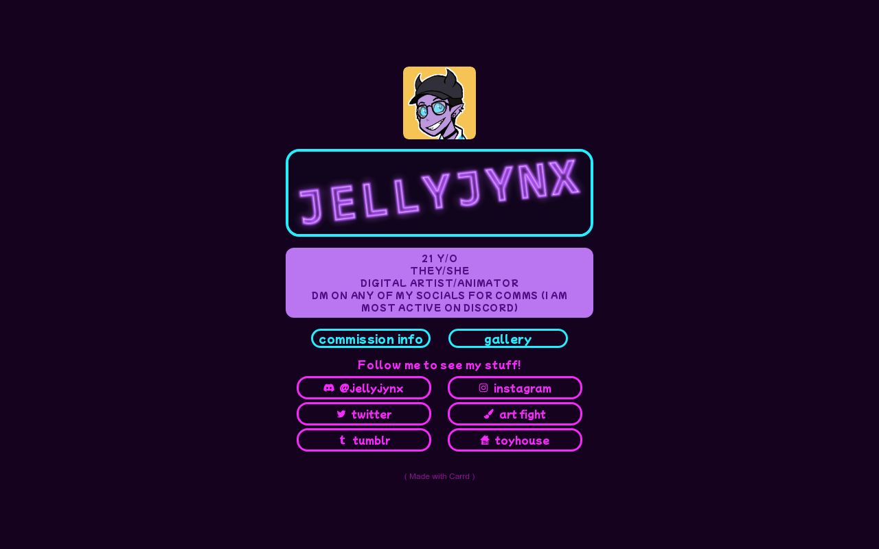 JellyJynx Official Carrd